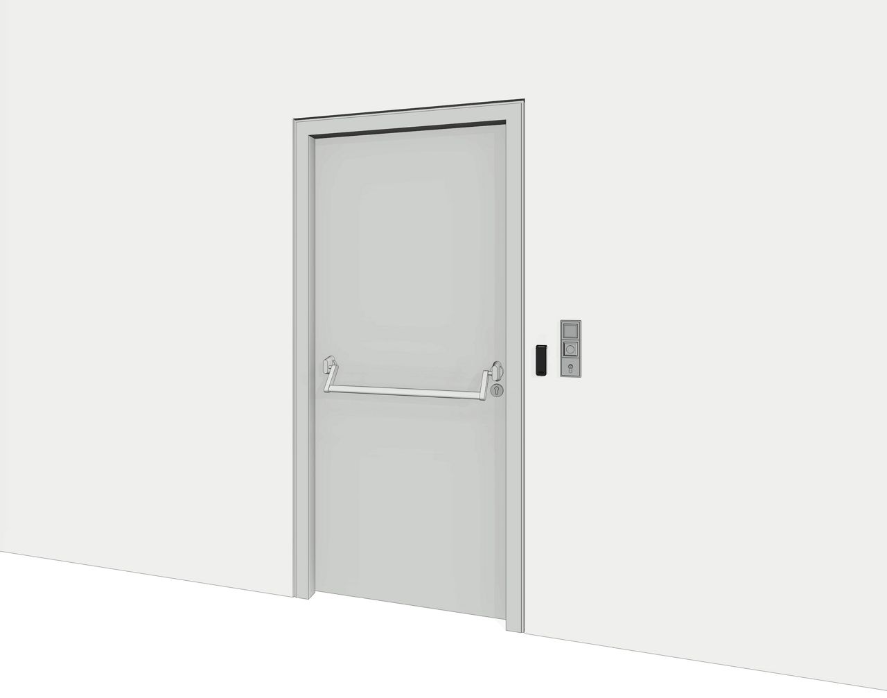 Steel fireproof door EI30, evacuation (EN 13637) / Access control | ASSA ABLOY